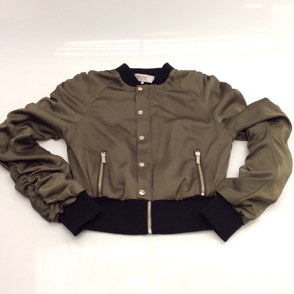 House of CB | Jackets & Coats | House Of Cb Olive Green Black Satin ...